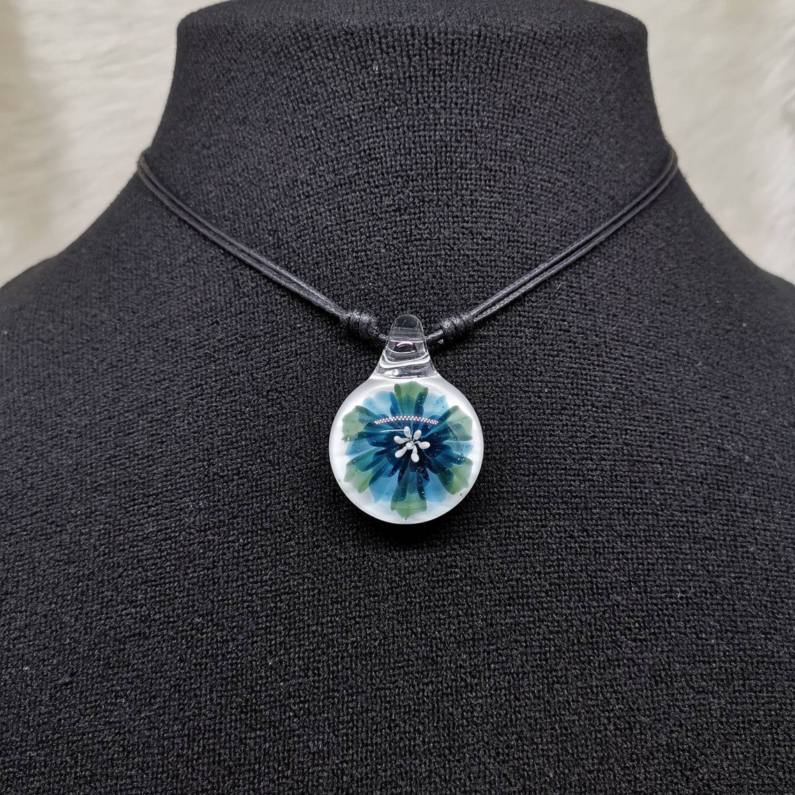 Flower Blown Glass Pendant | Etsy