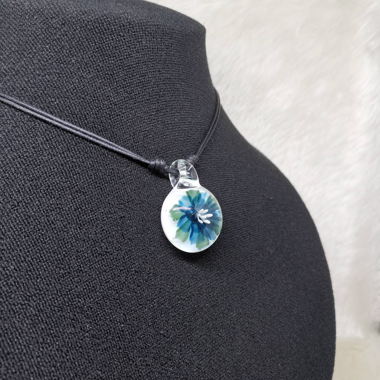 Flower Blown Glass Pendant | Etsy