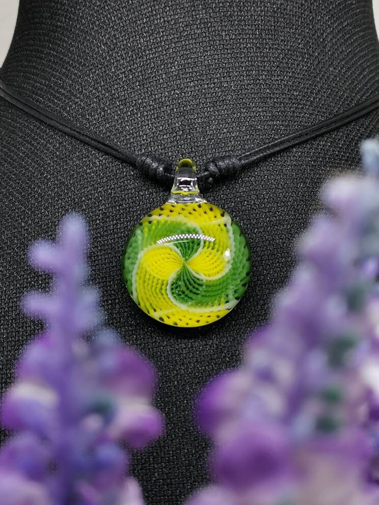 Reticello Blown Glass Pendant Blown Glass Necklace | Etsy