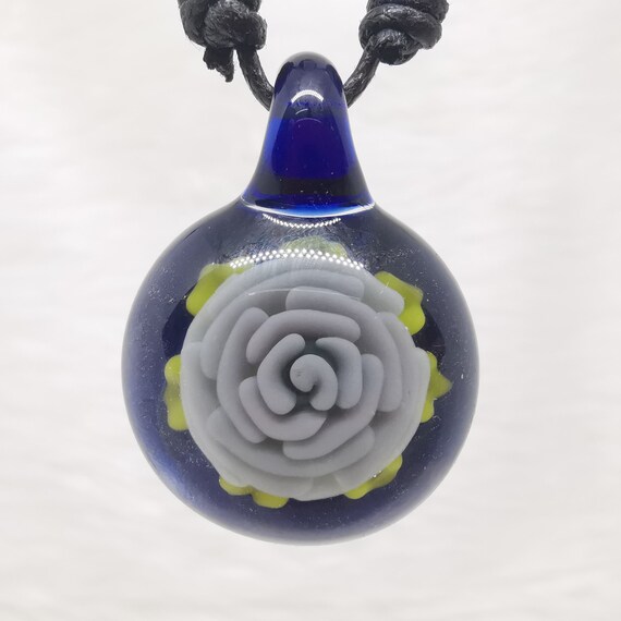 Rose Glass Pendant Flower Glass Pendant Blown Glass - Etsy