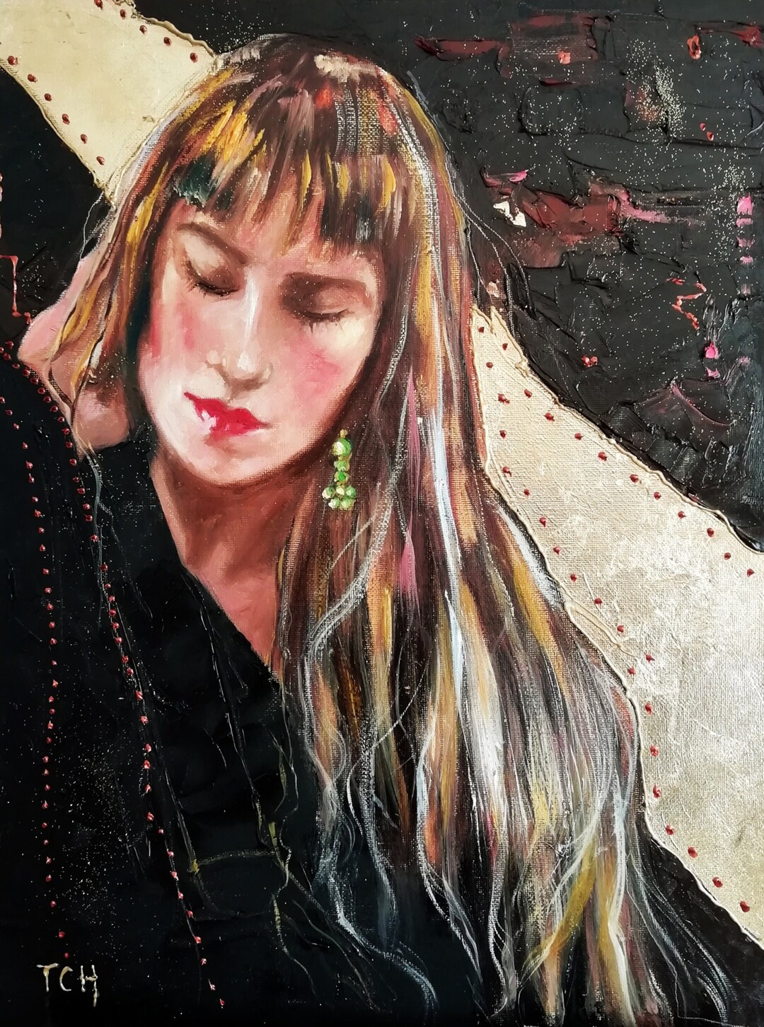 Oona Oil Painting Modern Portrait Woman Girl Expressionism Tchoumakova ...