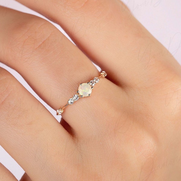Simple Opal Ring - Etsy
