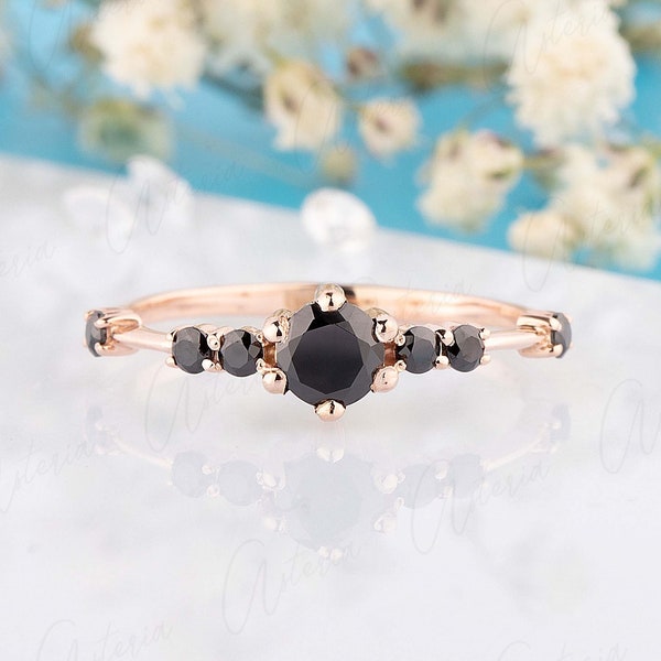 Black Stone Ring - Etsy