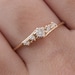 14k Solid Yellow Gold Diamond Promise Ring for Her Dainty & - Etsy