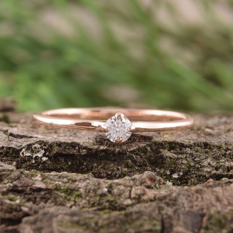 Rose Gold Diamond Ring - Etsy