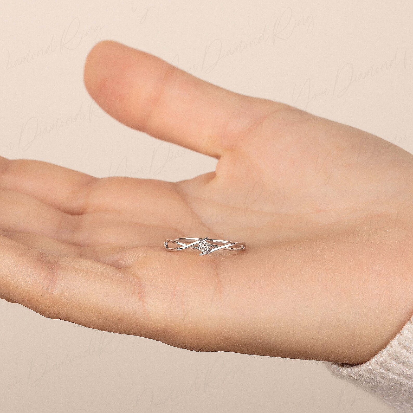 Womens Diamond Ring Simple Diamond Ring Dainty Diamond | Etsy