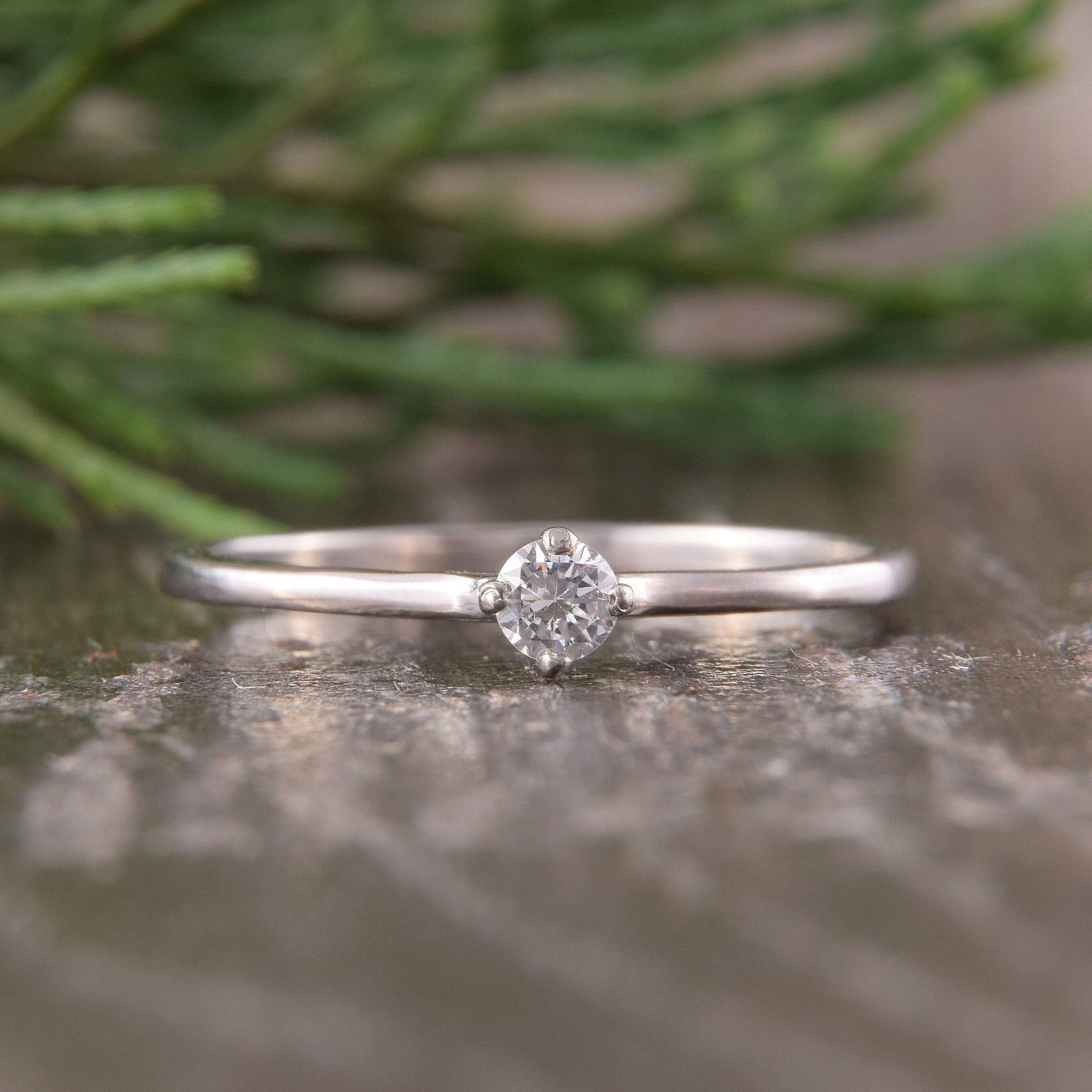 Diamond Engagement Ring Minimalist Engagement Ring Dainty | Etsy