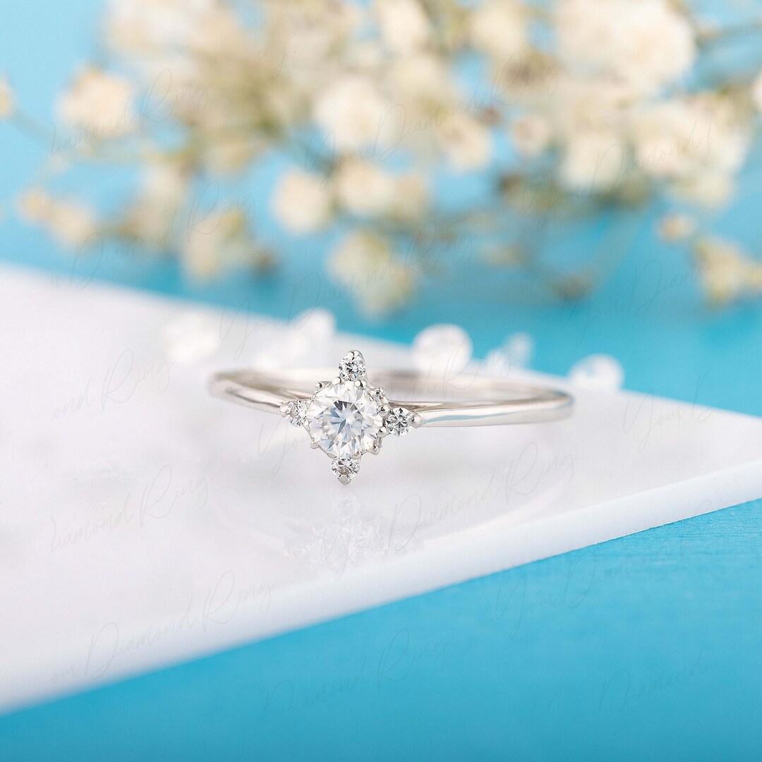 Small & Dainty 14k White Gold Diamond Womens Promise Ring - Etsy