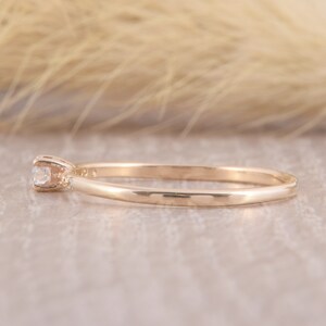 Small & Dainty 14k Yellow Gold Diamond Promise Ring for Her, Womens ...