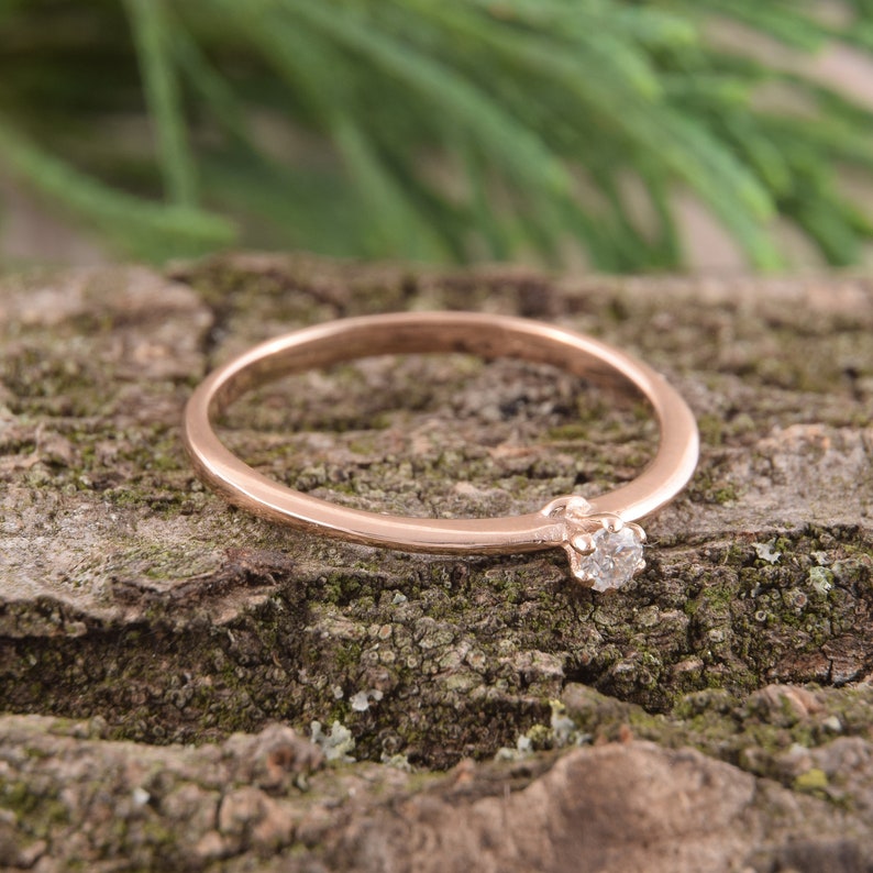 Promise Ring for Her Small Diamond Ring Dainty Promise Ring - Etsy