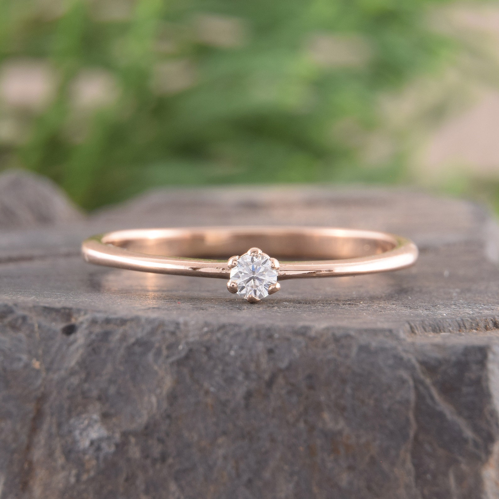 Promise Ring for Her Small Diamond Ring Dainty Promise Ring - Etsy
