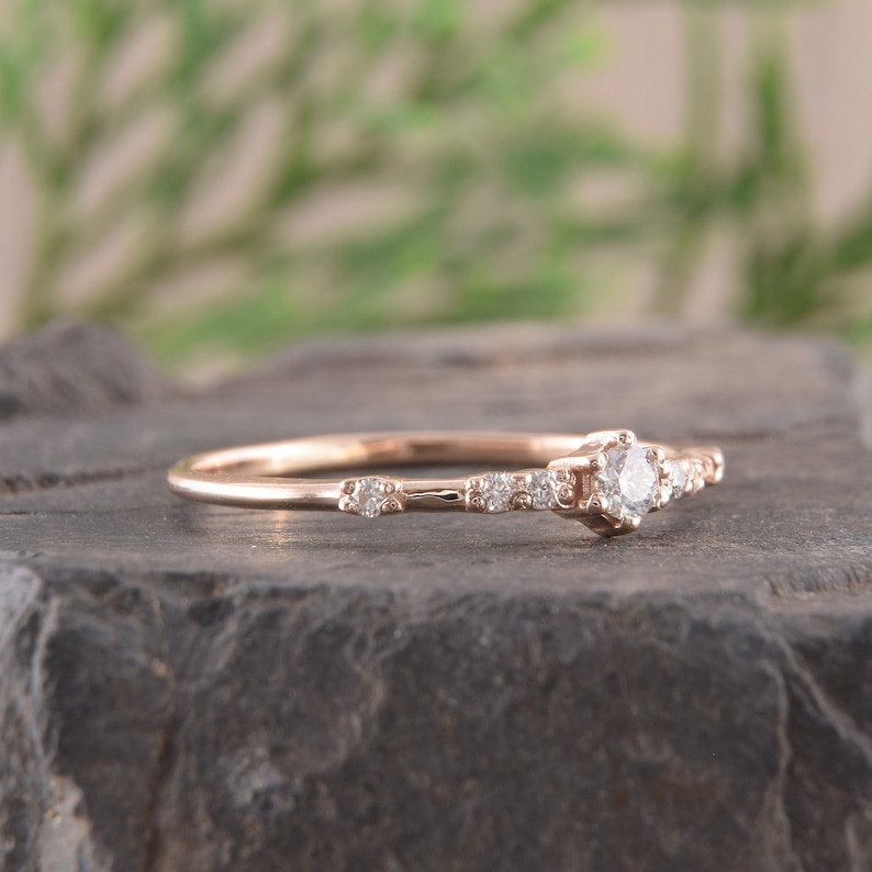 Diamond Engagement Ring Minimalist Engagement Ring Promise | Etsy