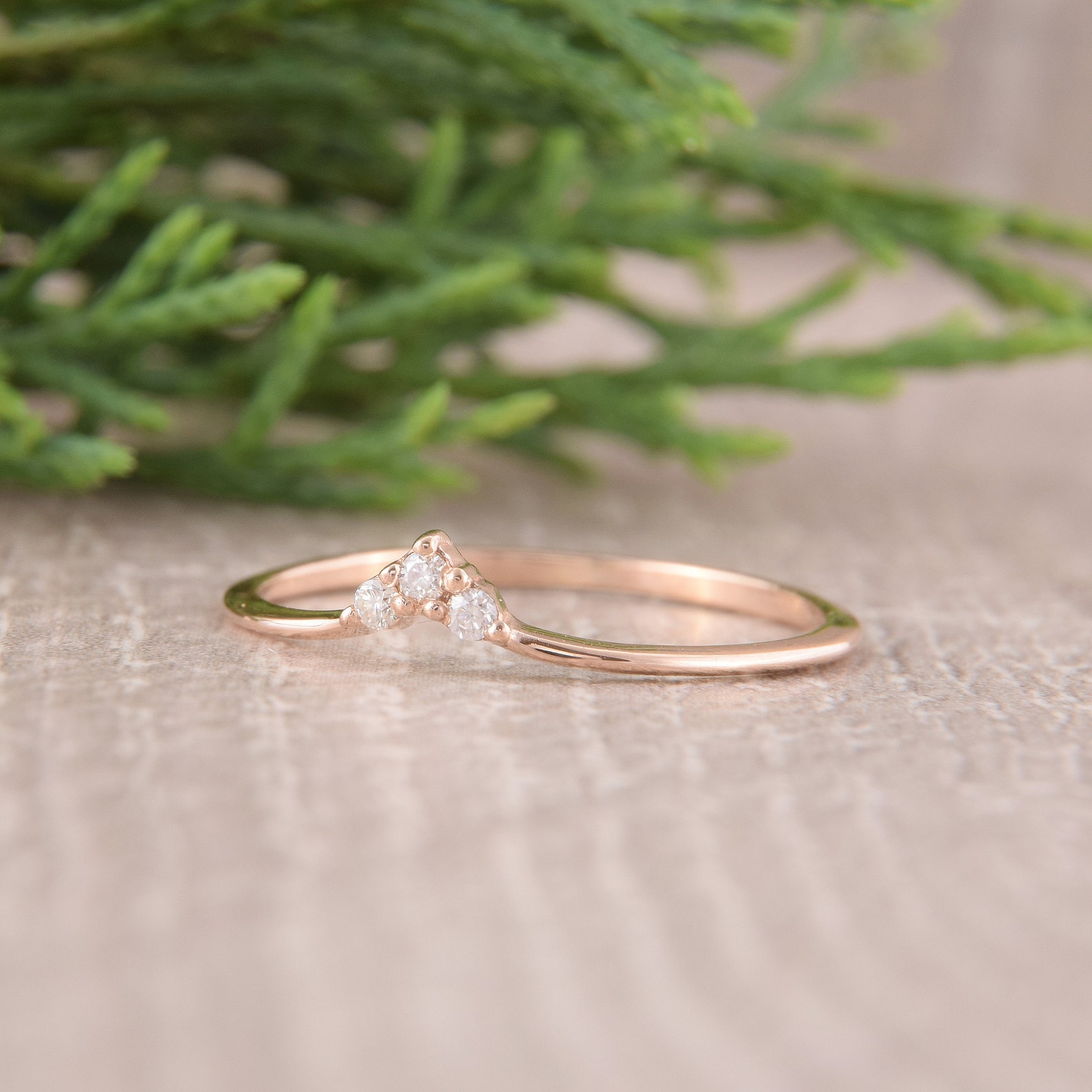Chevron Diamond Wedding Band Curved Wedding Band Curved - Etsy