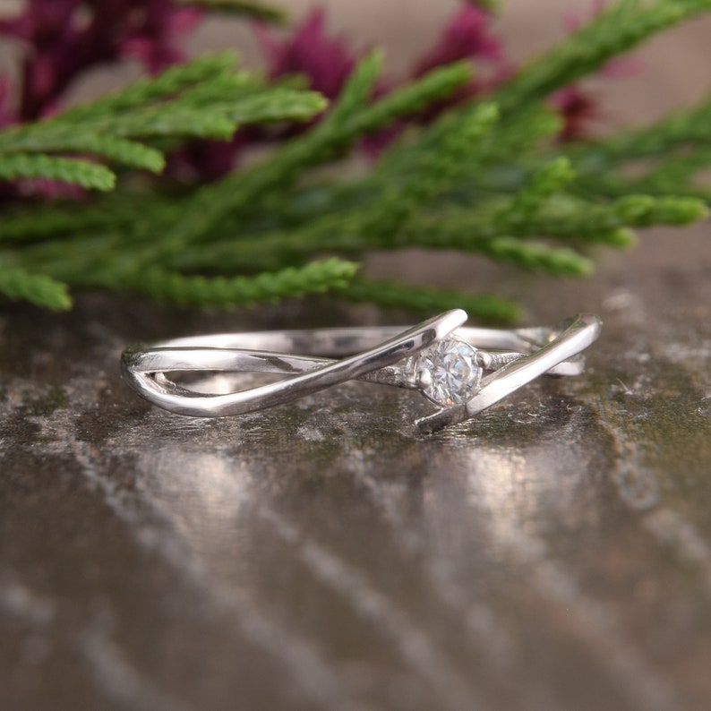 Womens Diamond Ring Simple Diamond Ring Dainty Diamond | Etsy