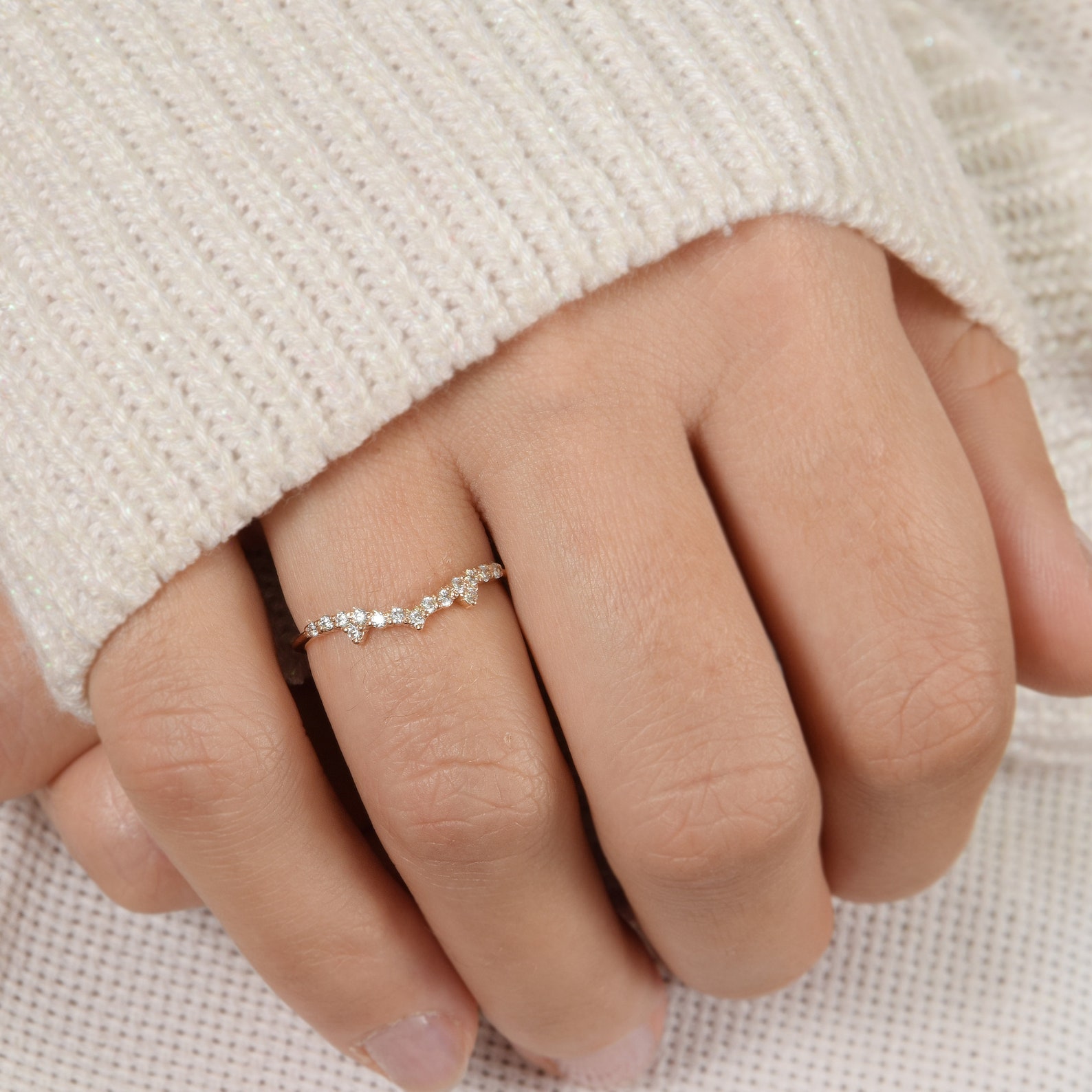 Minimalist Wedding Band Diamond Wedding Band Womens Wedding | Etsy