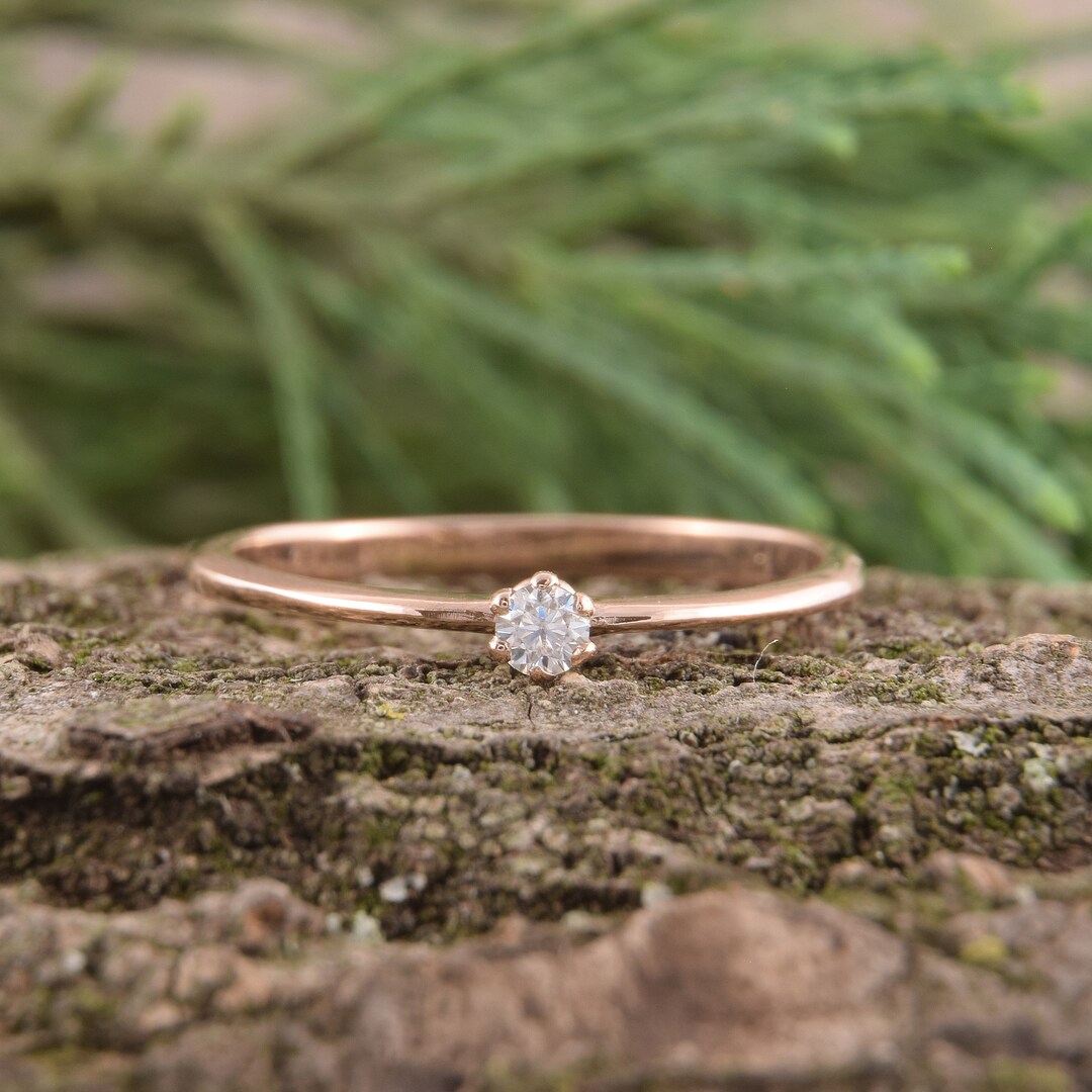 Promise Ring for Her, Small Diamond Ring, Dainty Promise Ring ...
