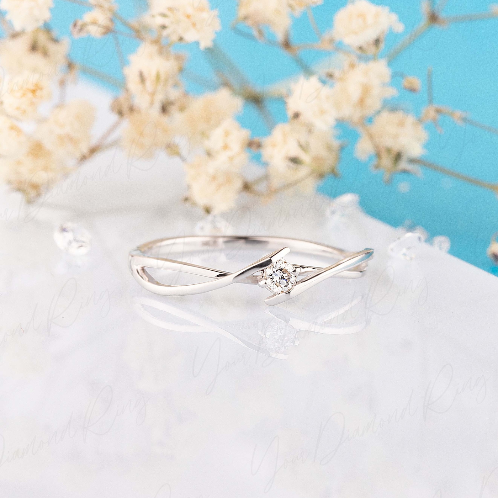 Womens Diamond Ring Simple Diamond Ring Dainty Diamond | Etsy