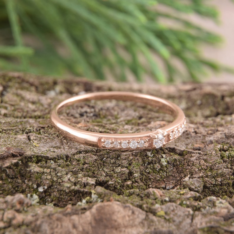 Small Diamond Promise Ring Simple Diamond Ring Unique | Etsy