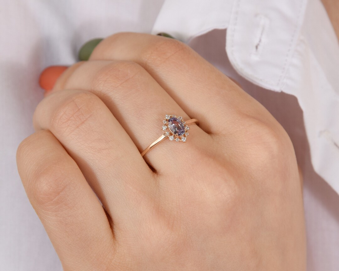 Alexandrite Ring, Alexandrite Engagement Ring, Alexandrite Promise Ring ...
