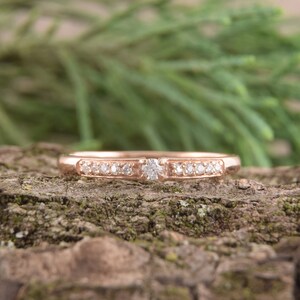 Small Diamond Promise Ring Simple Diamond Ring Unique - Etsy