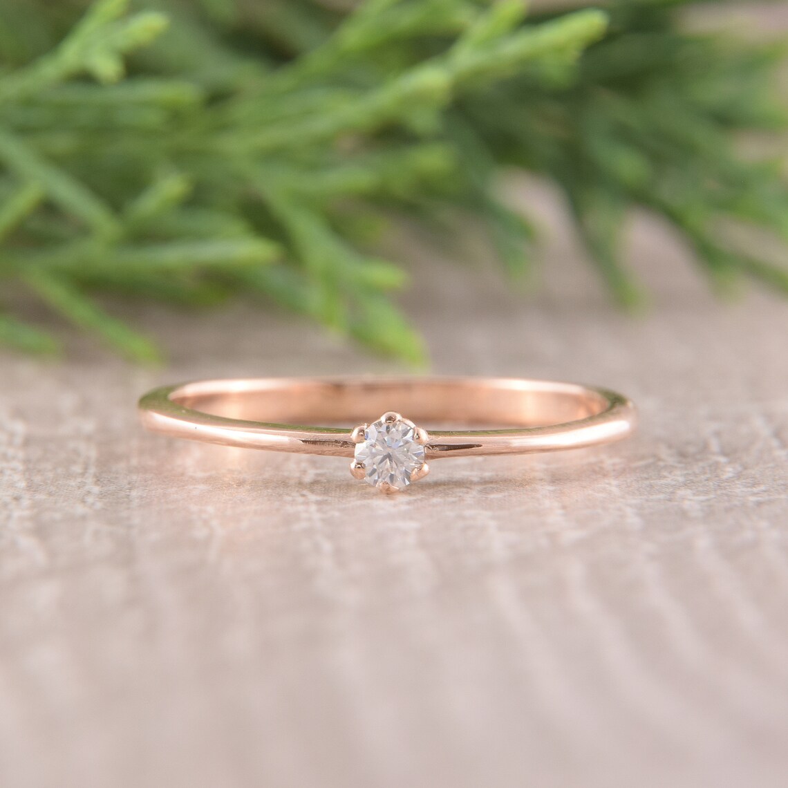 Promise Ring for Her Small Diamond Ring Dainty Promise Ring | Etsy