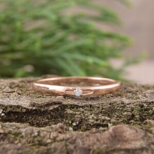 Small Diamond Ring, Promise Ring for Her, Delicate Diamond Ring, Tiny ...
