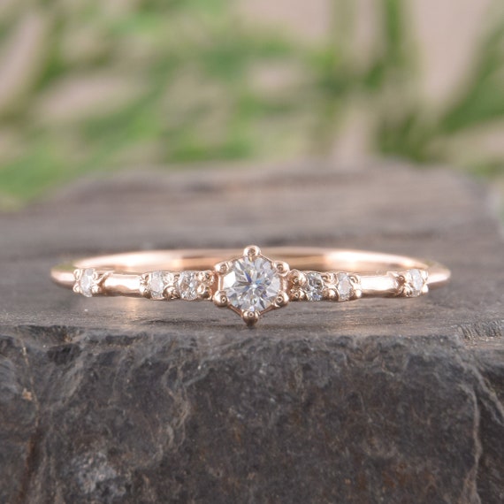 Diamond Engagement Ring Minimalist Engagement Ring Promise | Etsy