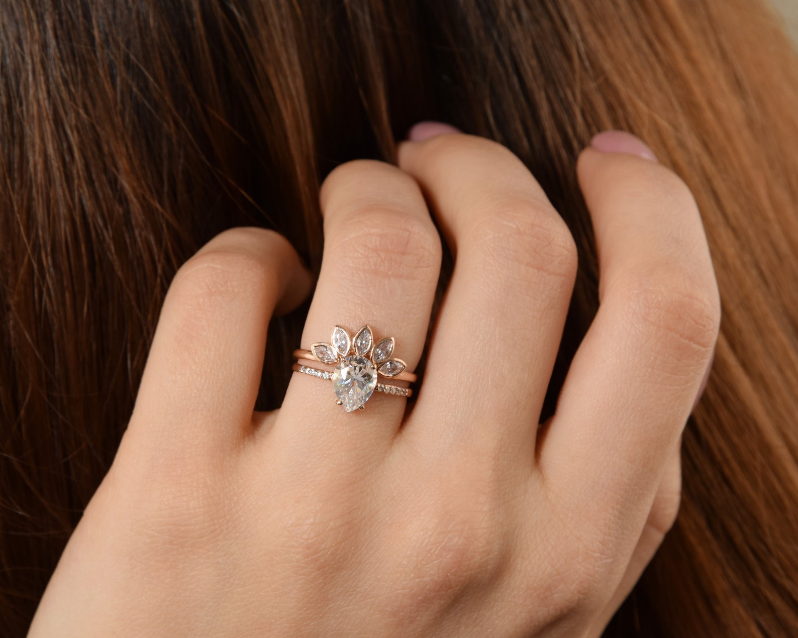 Antique style 14k rose gold victorian 1ct moissanite | Etsy