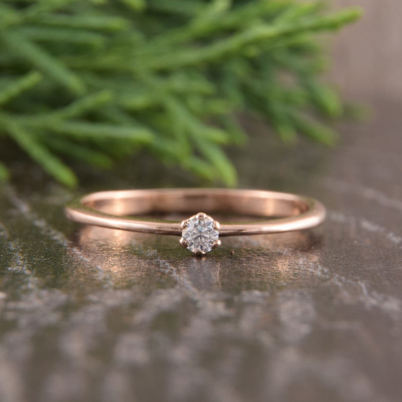 Promise Ring for Her Small Diamond Ring Dainty Promise Ring - Etsy