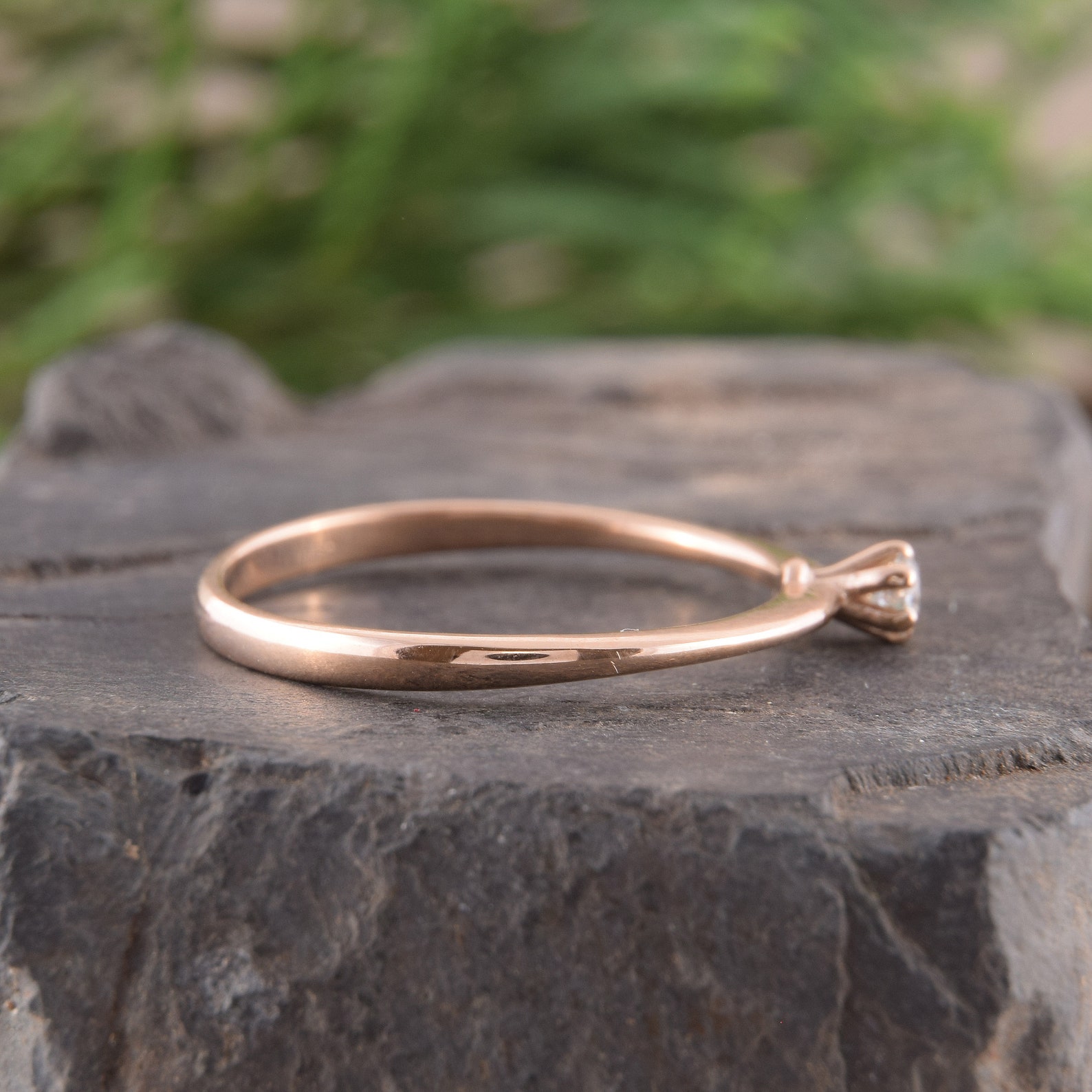 Promise Ring for Her Small Diamond Ring Dainty Promise Ring - Etsy