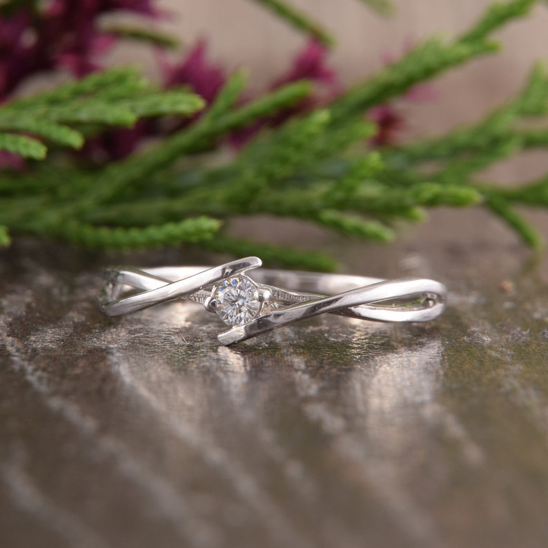 Womens Diamond Ring Simple Diamond Ring Dainty Diamond | Etsy