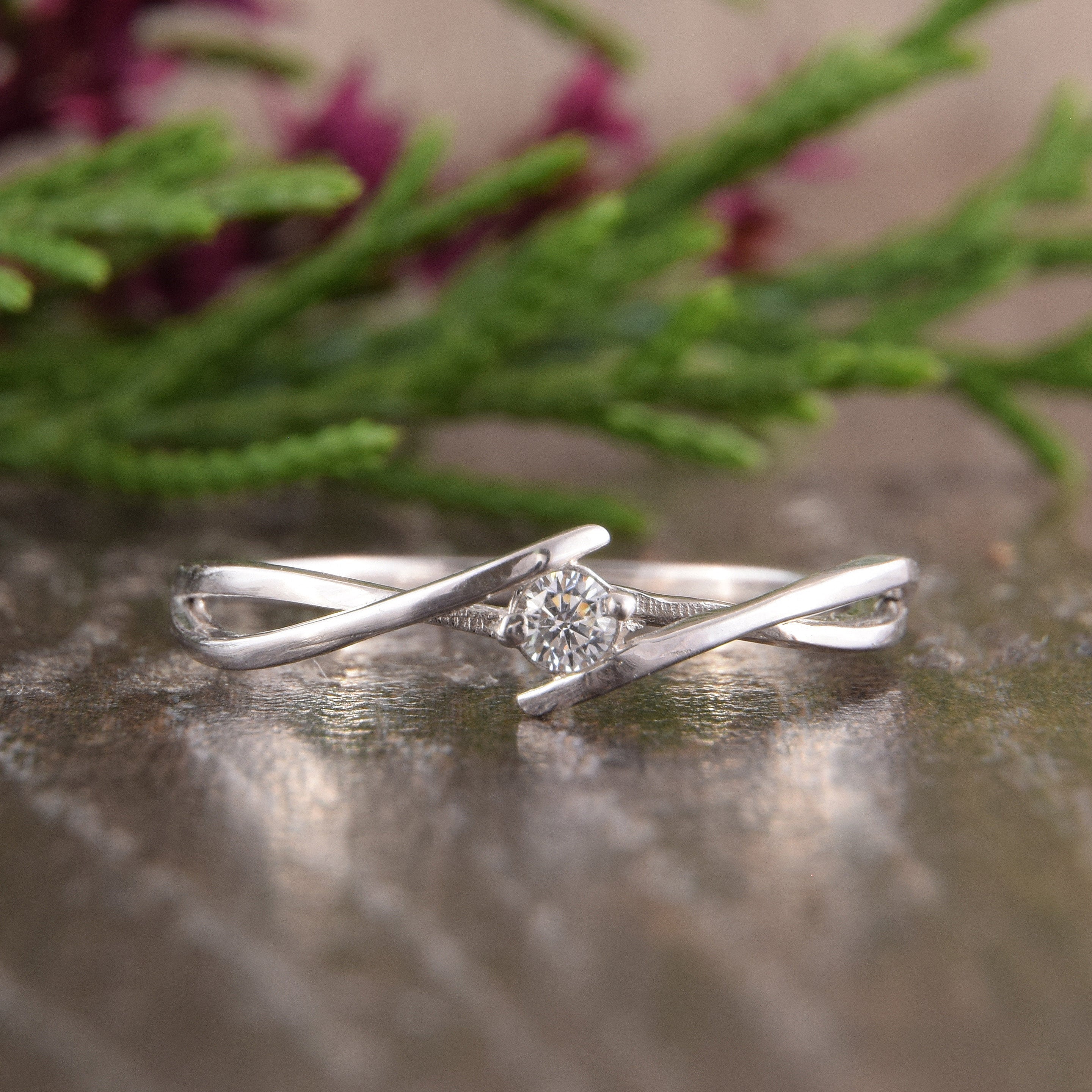 Womens Diamond Ring Simple Diamond Ring Dainty Diamond | Etsy