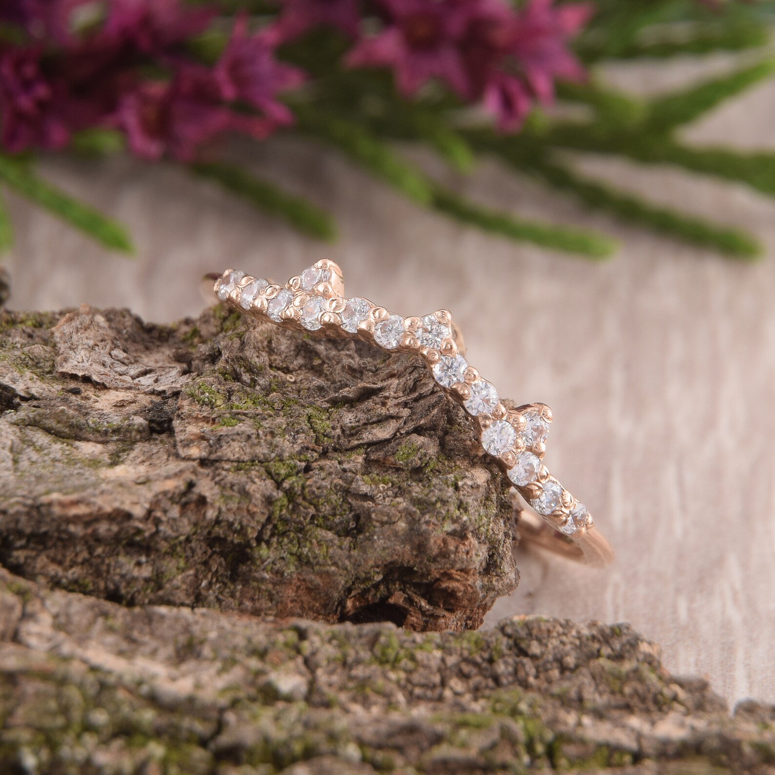 Minimalist Wedding Band Diamond Wedding Band Womens Wedding - Etsy