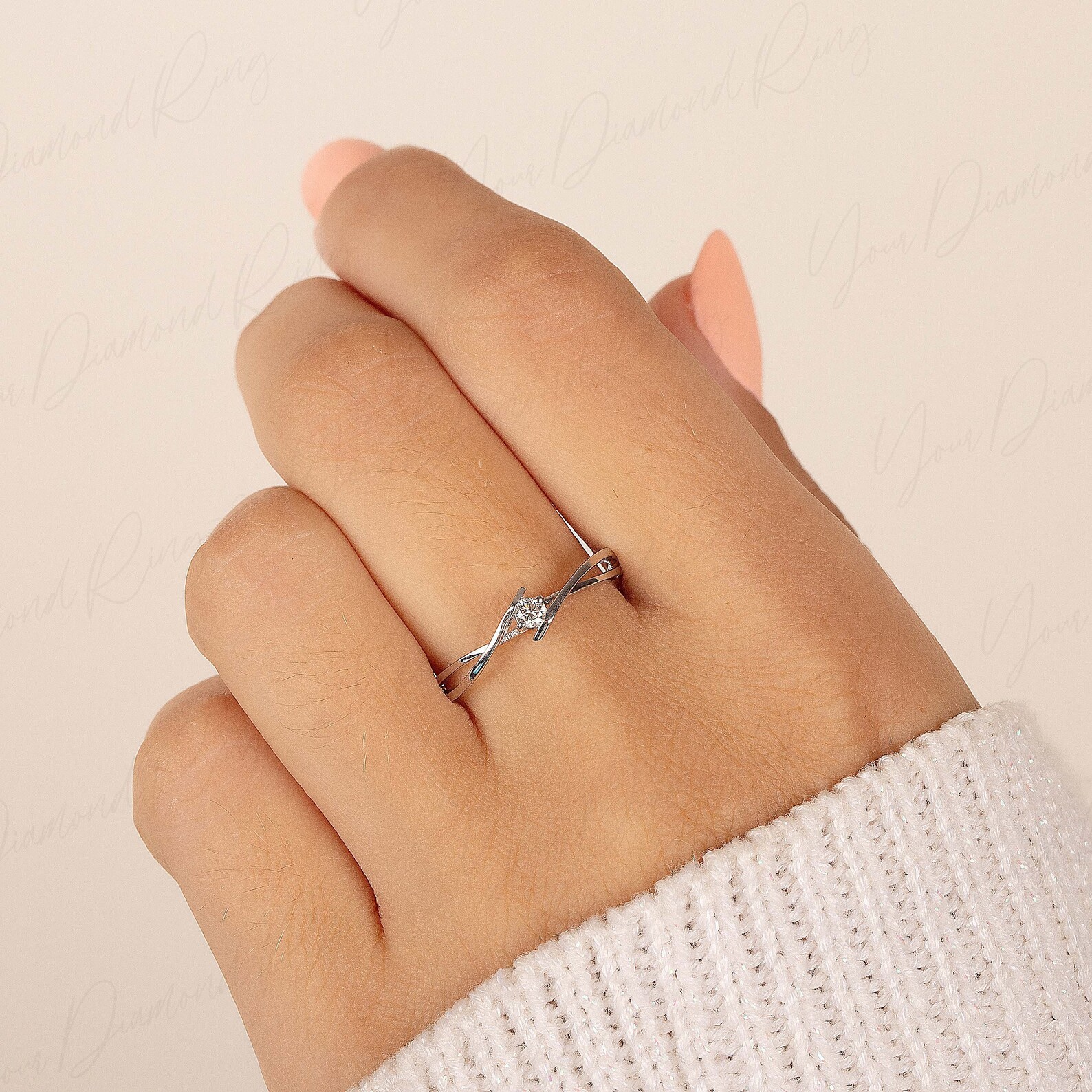 Womens Diamond Ring Simple Diamond Ring Dainty Diamond - Etsy
