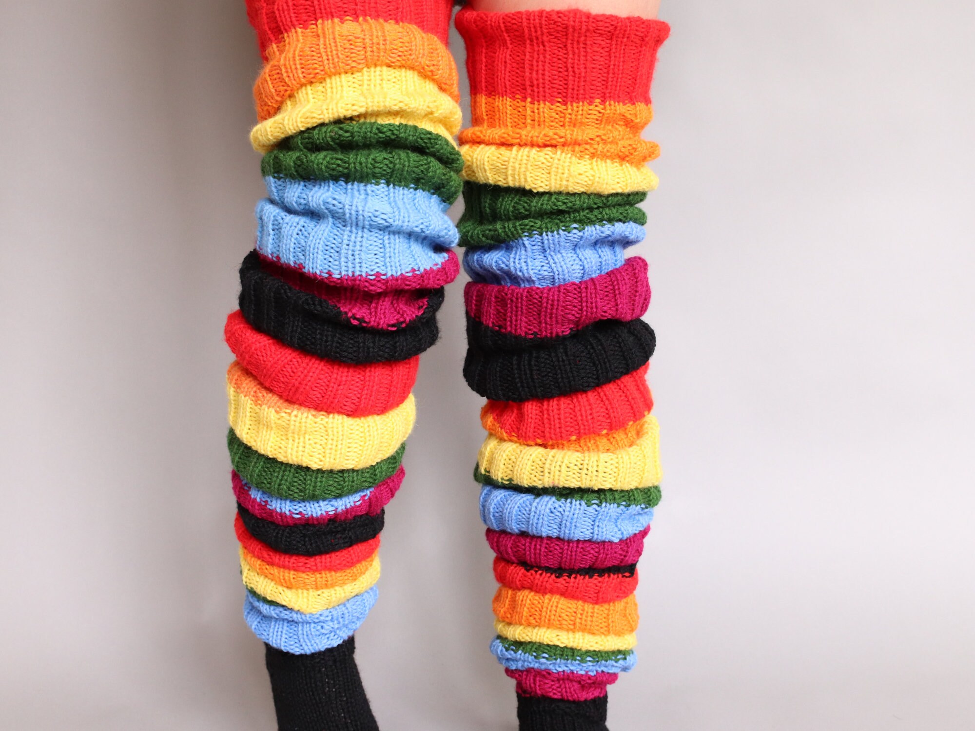 Thigh High Socks Colorful, 90 Inches/230cm Extra Long Ribbed, Over the ...