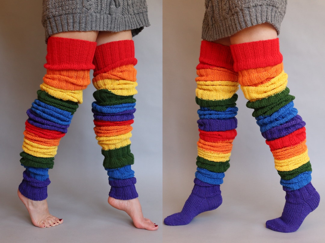 Custom Thigh High Socks, Over the Knee Leg Warmers - Etsy