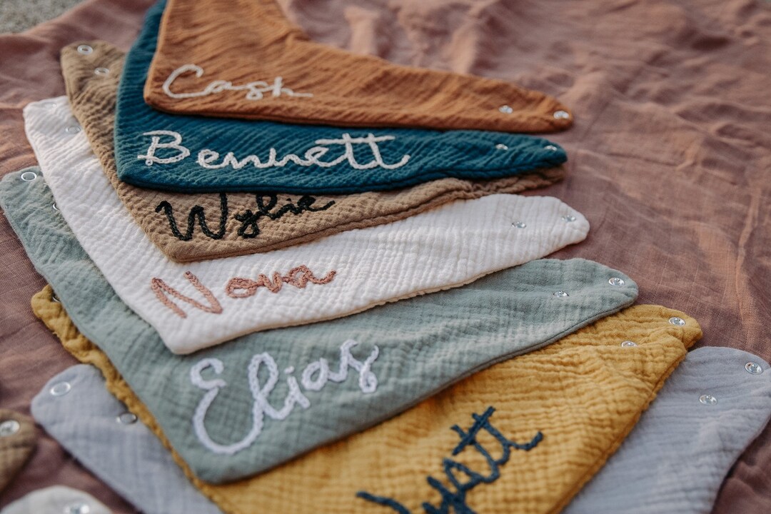 Hand Embroidered Bibs - Etsy