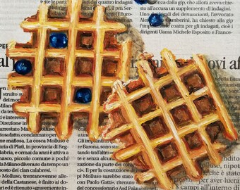 Waffles Food Painting - Etsy