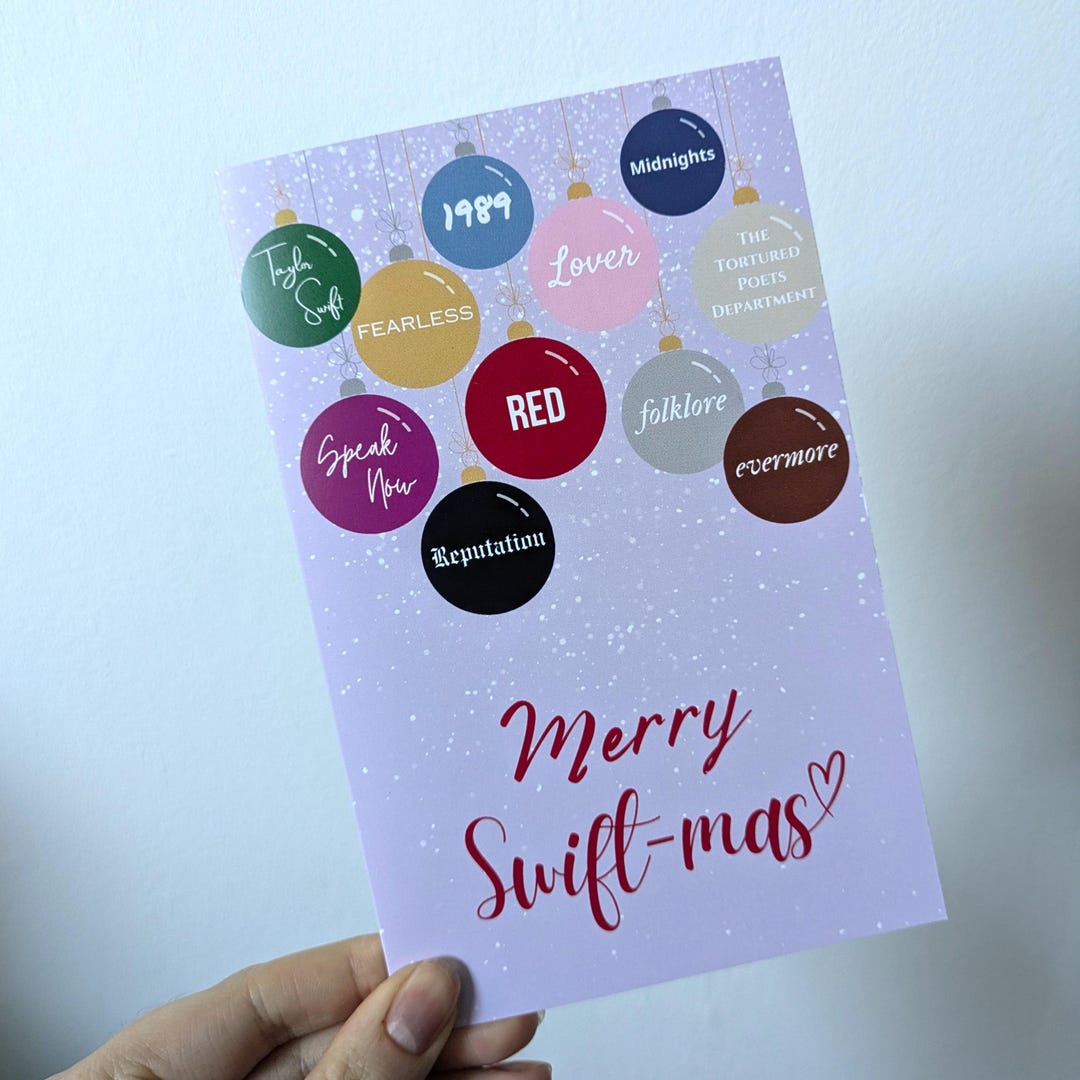 Taylor Swift Inspired Christmas Greeting Card merry Swift-mas Swiftie ...