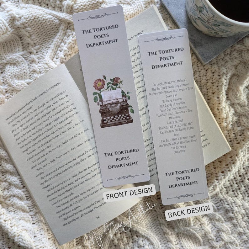 Taylor Swift the Tortured Poets Department Album Inspired Bookmarks 2 ...