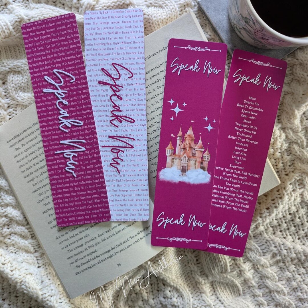 Taylor Speak Now Album Inspired Bookmarks | 2 Designs - Tracklist and ...