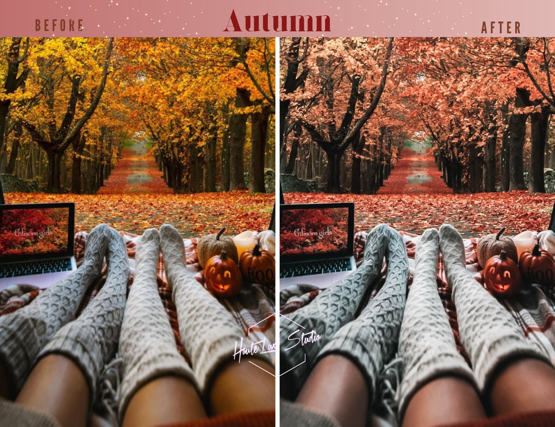 5 Autumn Fall Presets Orange New England Fall Filter Seasonal | Etsy