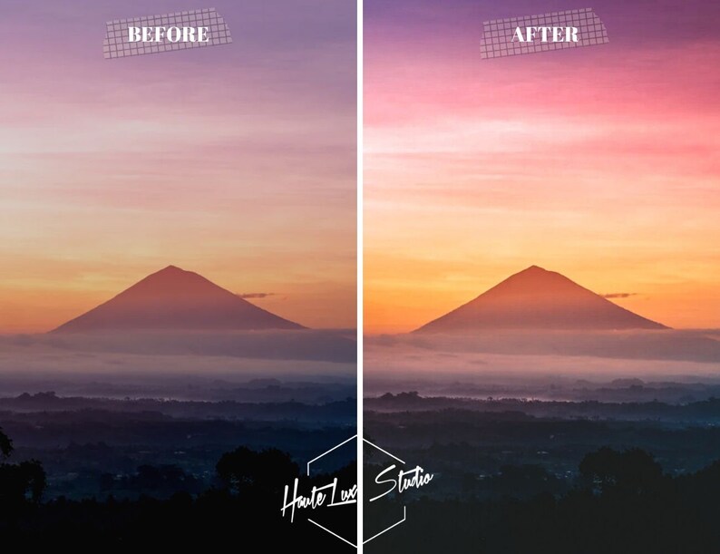 7 SUNSET Mobile Presets Sunrise Presets Golden Hour Presets | Etsy