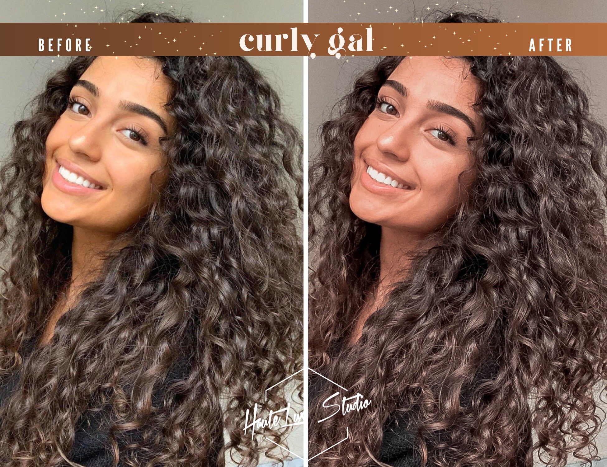 6 Curly Hair Mobile Presets| Brown Skin Presets, Dark Skin Lightroom ...