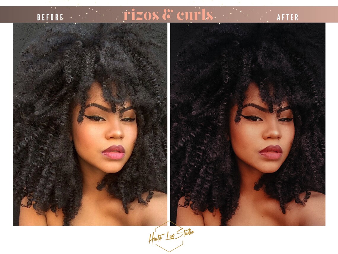 8 Melanin Hair Presets| Curly Curl Hair Presets, Brown Skin Preset ...