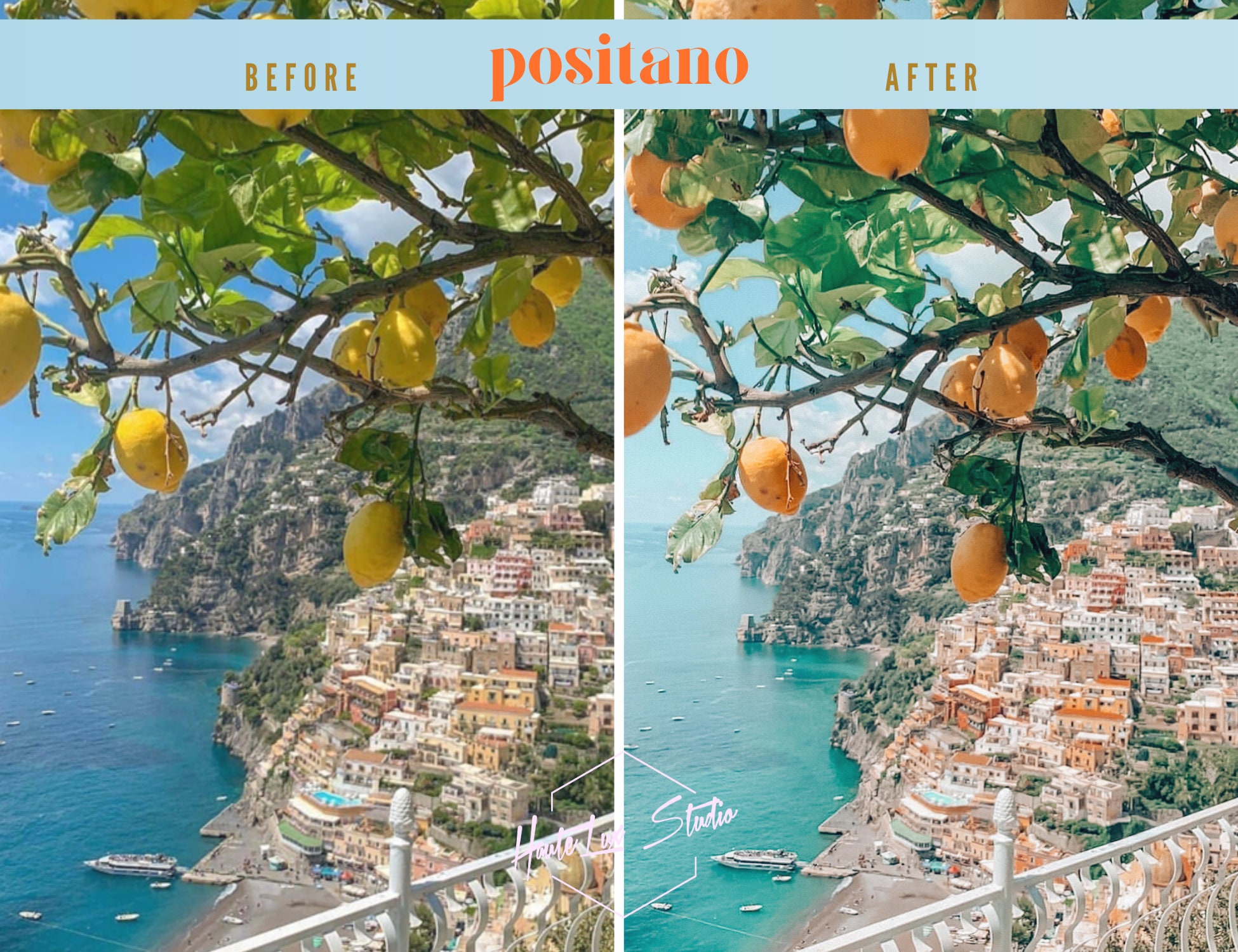 8 POSITANO Mobile Lightroom Presets Tropical Vibrant Travel | Etsy
