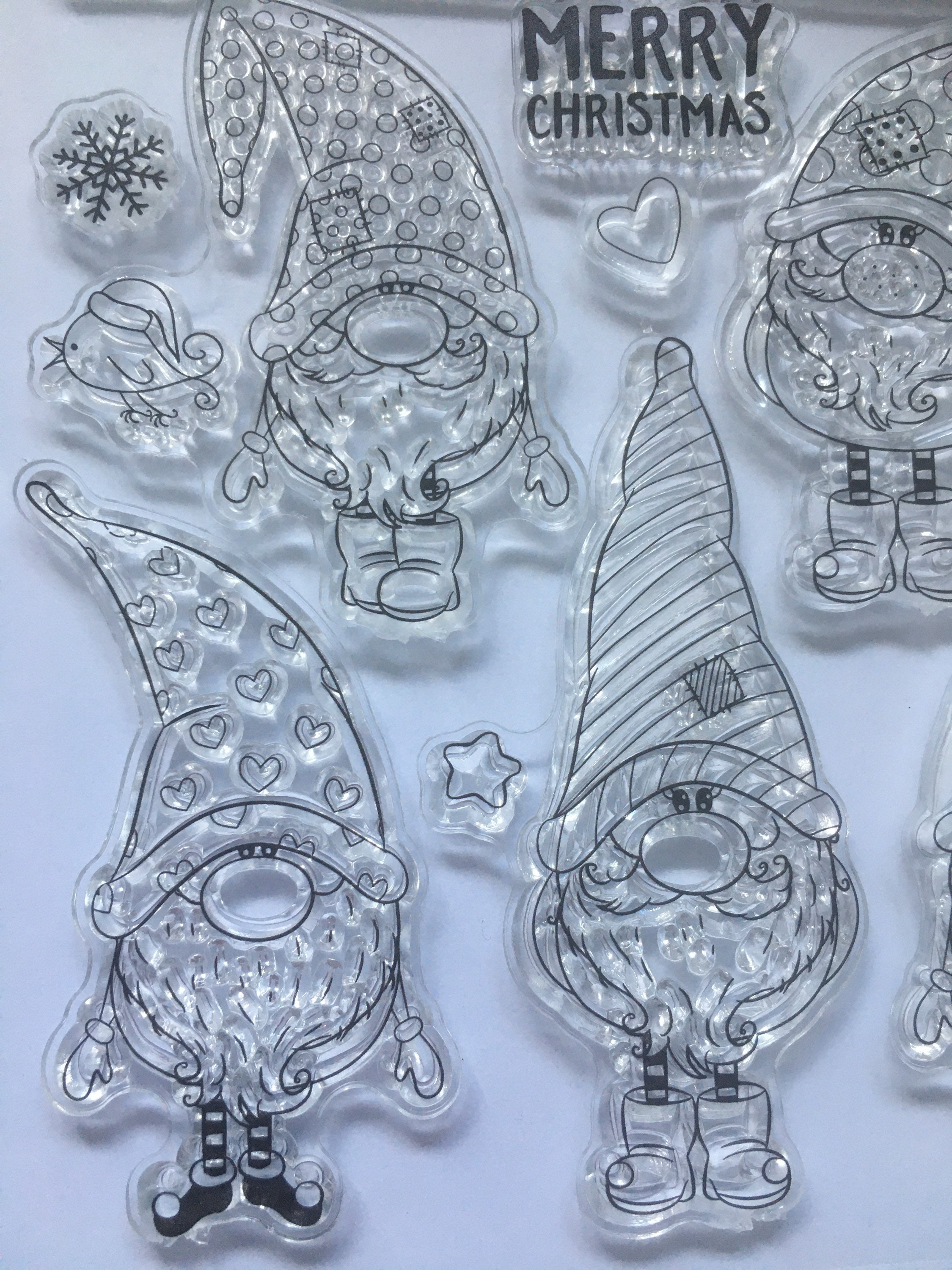 Gnome Rubber Stamp Set Including Christmas Sentiments - Etsy.de