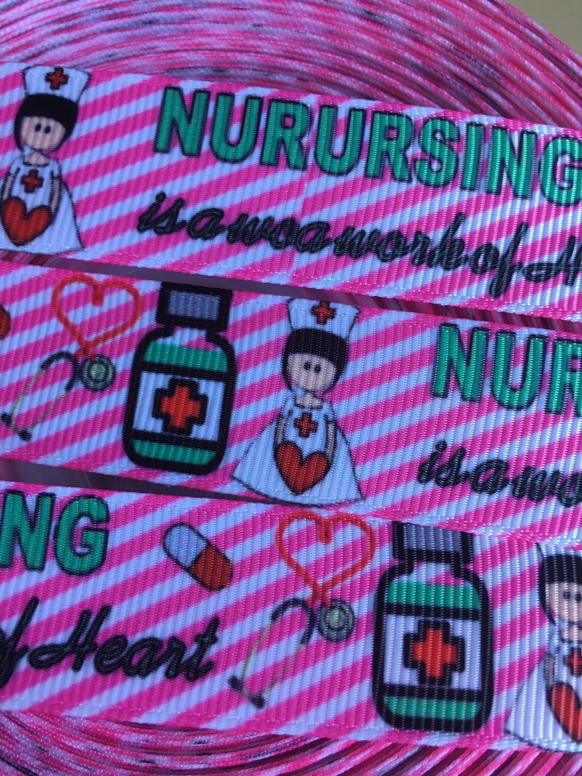 2m Nursing Ribbon 22mm Doctor Nurse Grosgrain Ribbon | Etsy UK