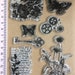 Butterfly Keys Cogs Script Plant Flower Silicone Rubber Stamp - Etsy