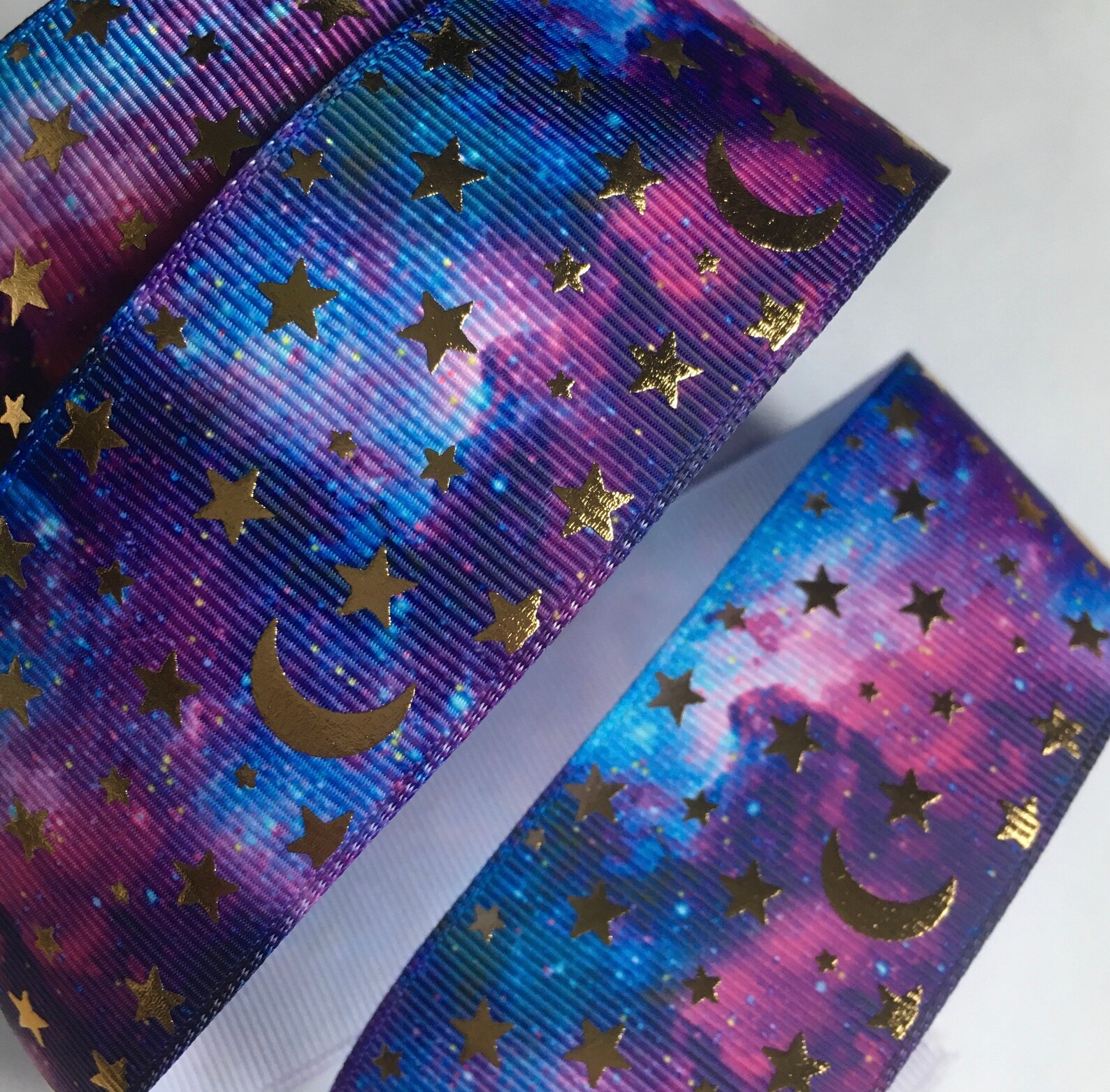 2m Space Star Galaxy Ribbon 38mm Wide Grosgrain Ribbon | Etsy